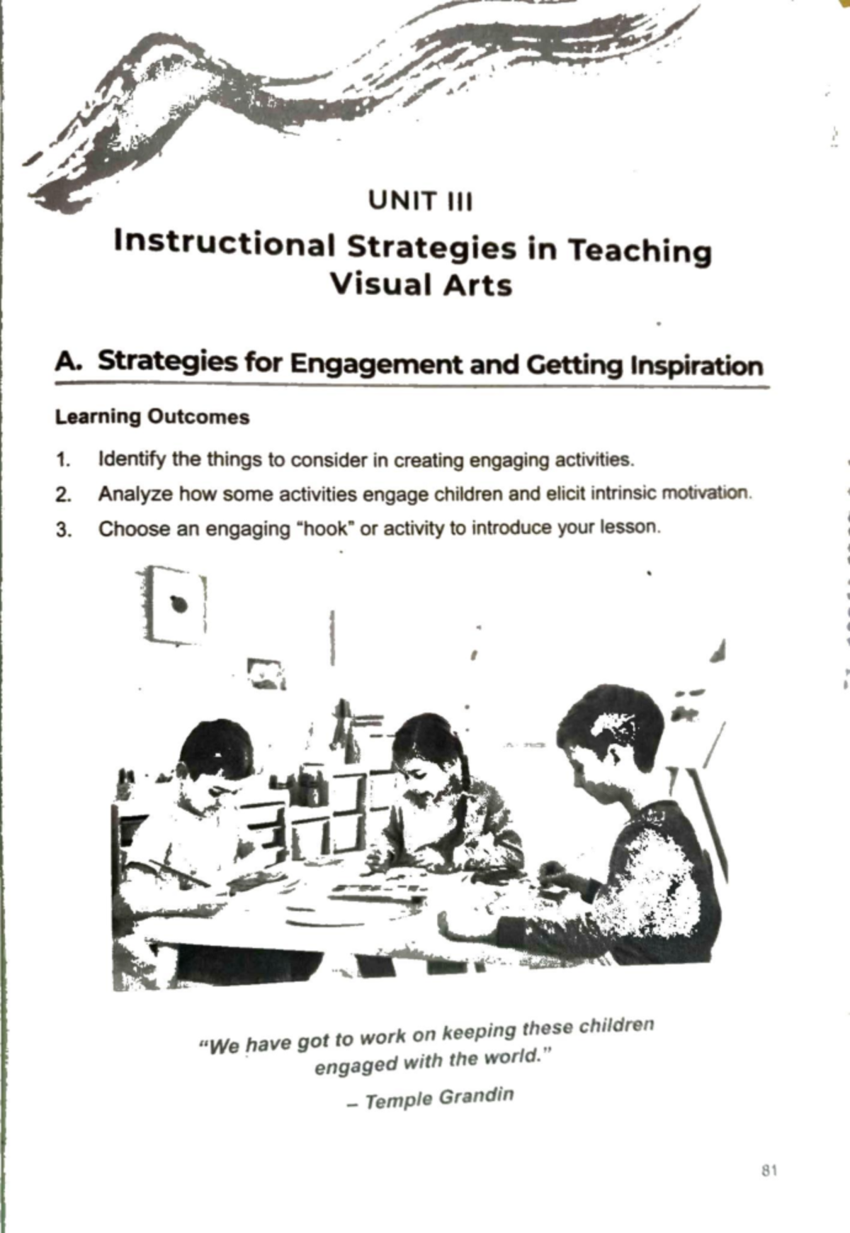 Teaching ARTS 4 - enjoy - UNIT Instructional Strategies in Teaching ...