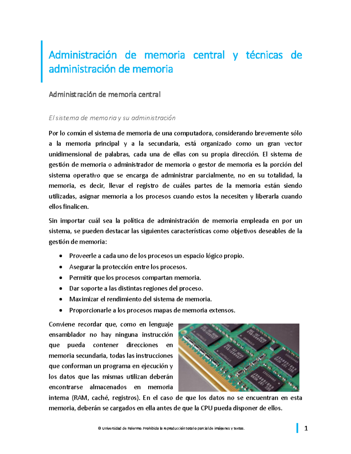 Modulo 6 - Administración de memoria central y técnicas de ...