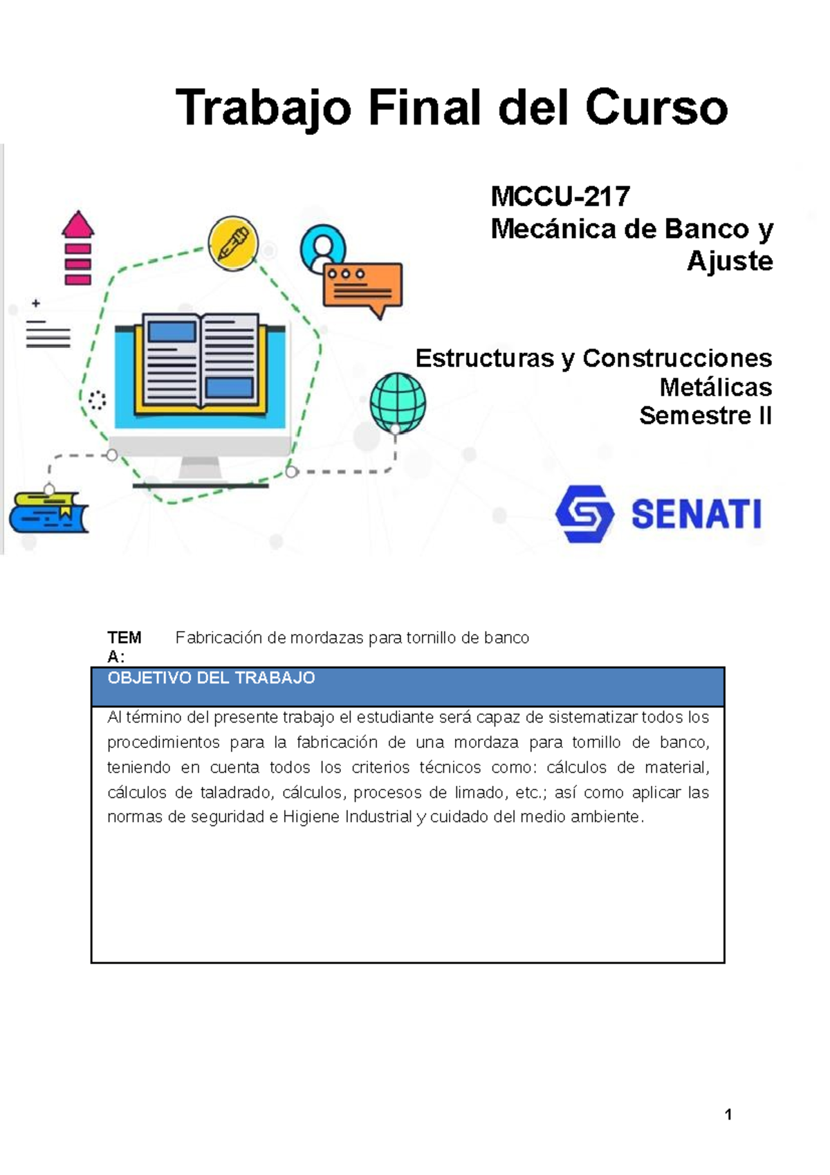 MCCU MCCU-217 Trabajofinal - MCCU- Mecánica de Banco y Ajuste ...