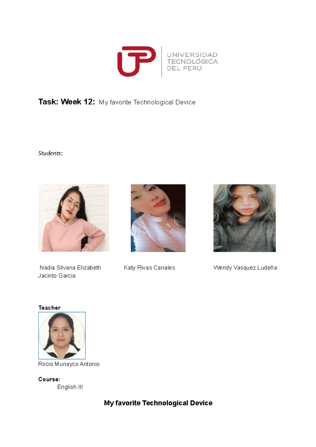 Task Week 12 My favorite Technological Device - Task: Week 12: My favorite Technological Device ...