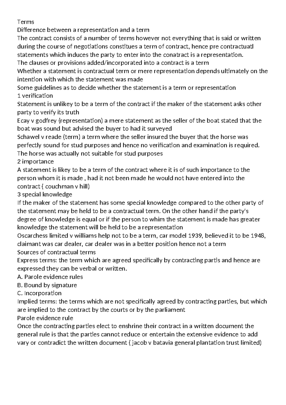 Notes on Terms - Terms Difference between a representation and a term ...