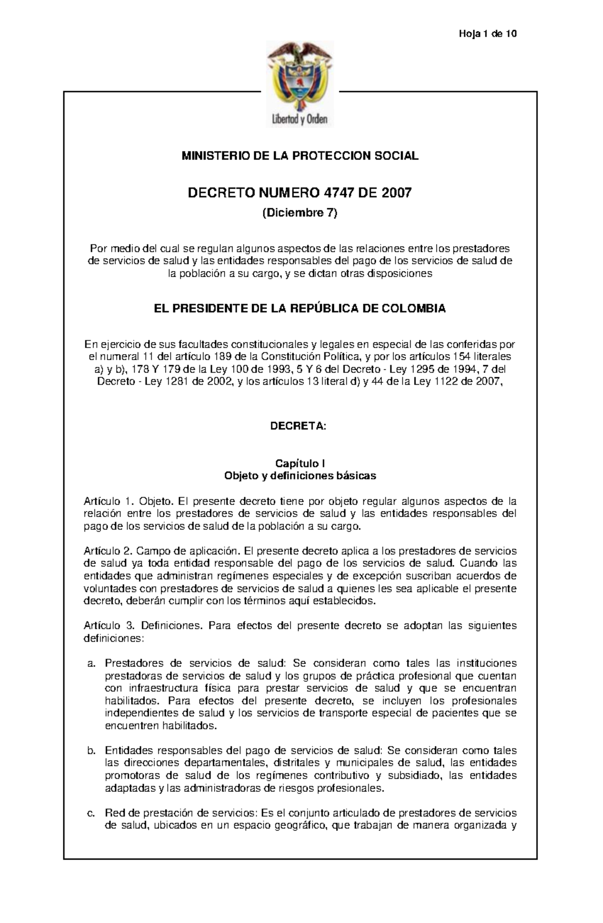 Decreto 4747 de 2007 - informacion para tareas que ayuden para ...