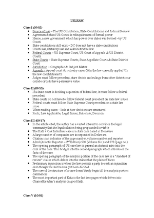 Class+1+slides - Lecture slides - A. The U. Legal System ####### 1 ...