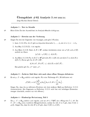 Übungsblatt 3 - WiSe20/21 - Ubungsblatt # 03 Analysis 3 ̈ (WS 2020/21 ...