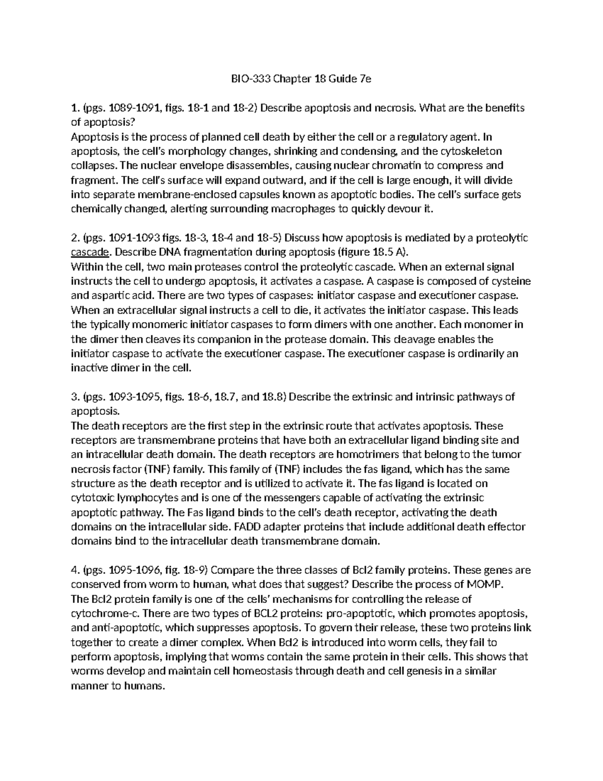 BIO-333 CH18 Guide 7e - helpful - BIO-333 Chapter 18 Guide 7e (pgs. 1089-1091, figs. 18-1 and 18 ...