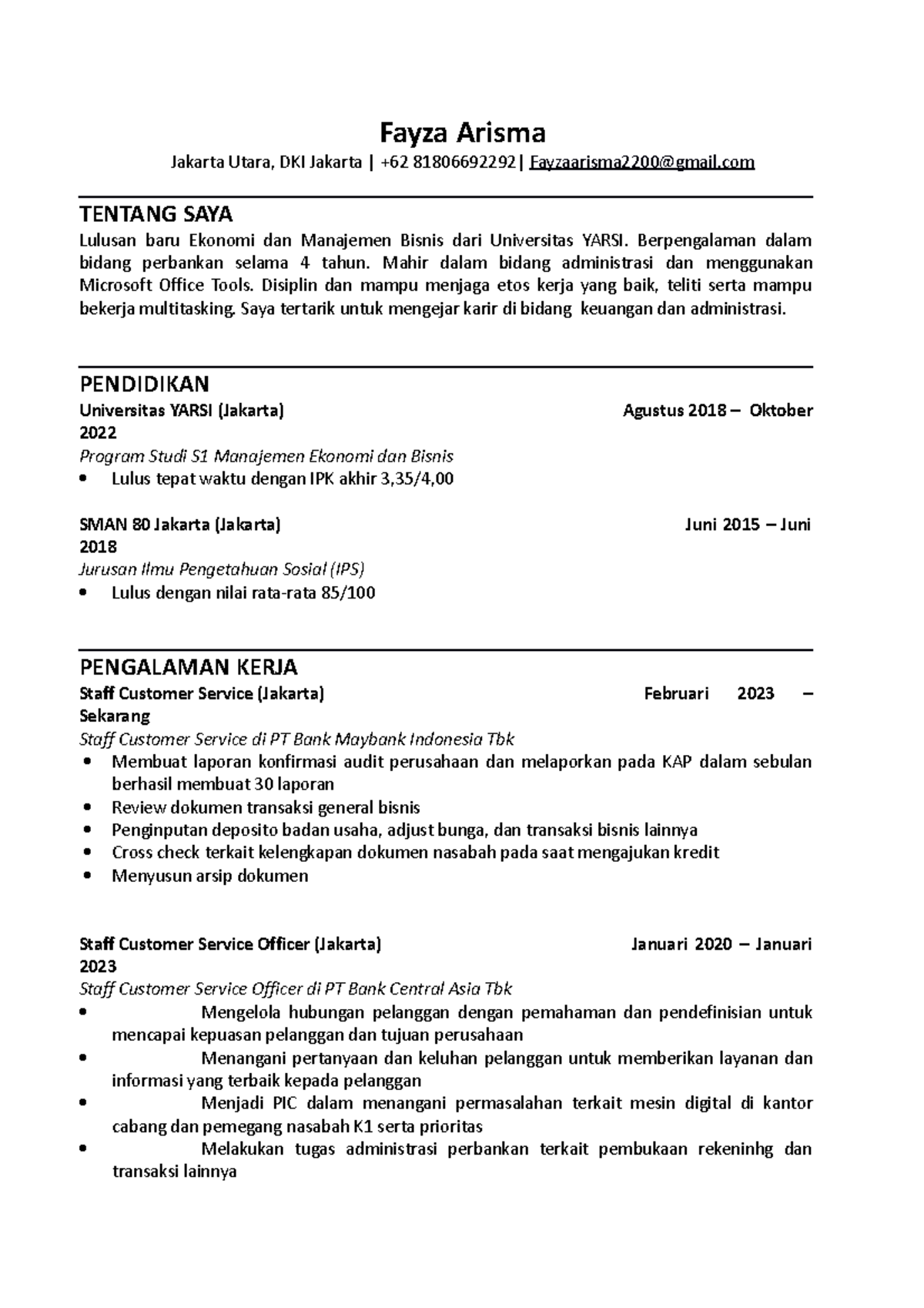 CV Indo - dokumen - Fayza Arisma Jakarta Utara, DKI Jakarta | +62 ...