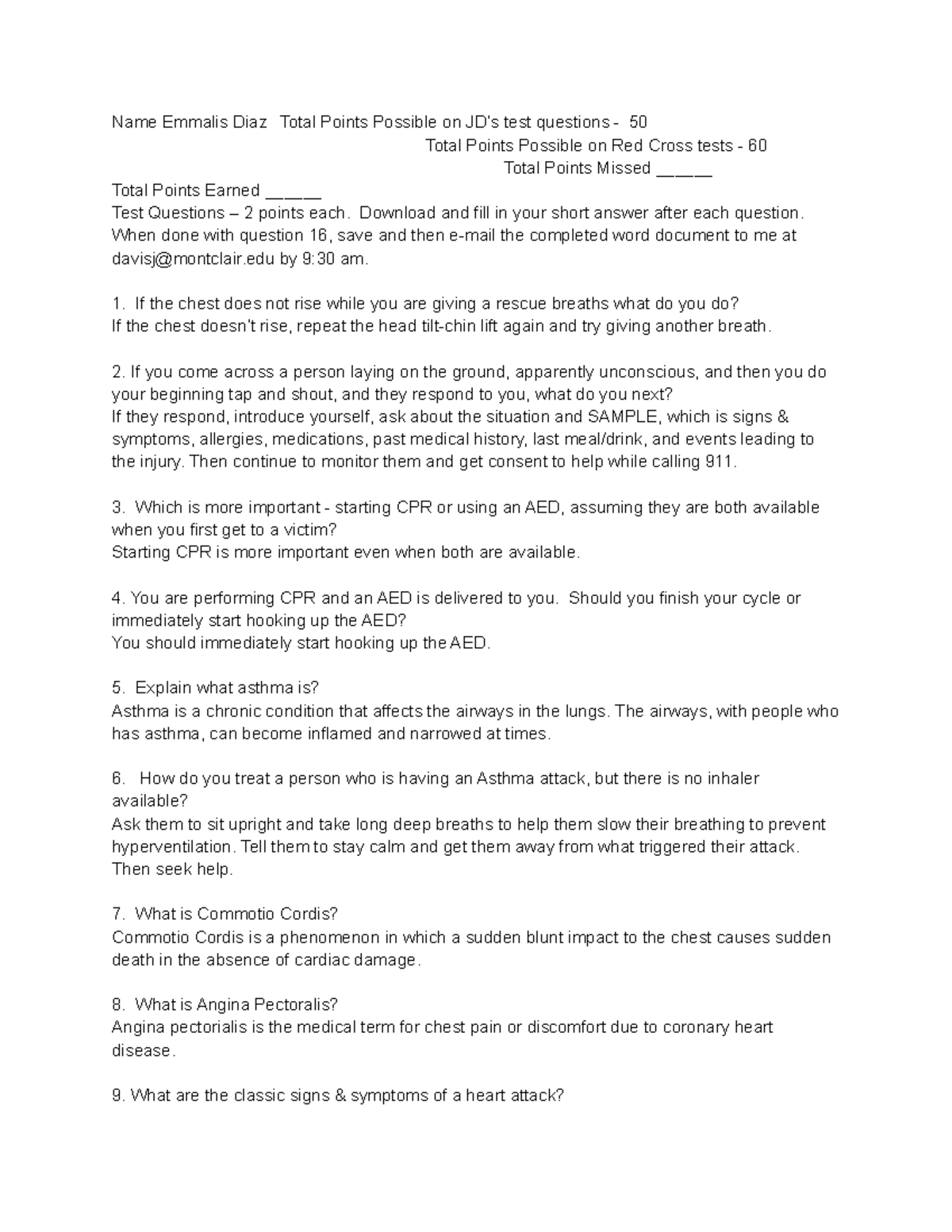 Answers for JD Test 2 (HPEM 150) - Name Emmalis Diaz Total Points ...