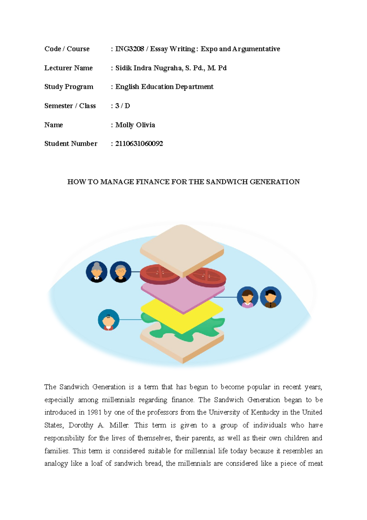 HOW TO Manage Finance FOR THE Sandwich Generation - Code / Course ...