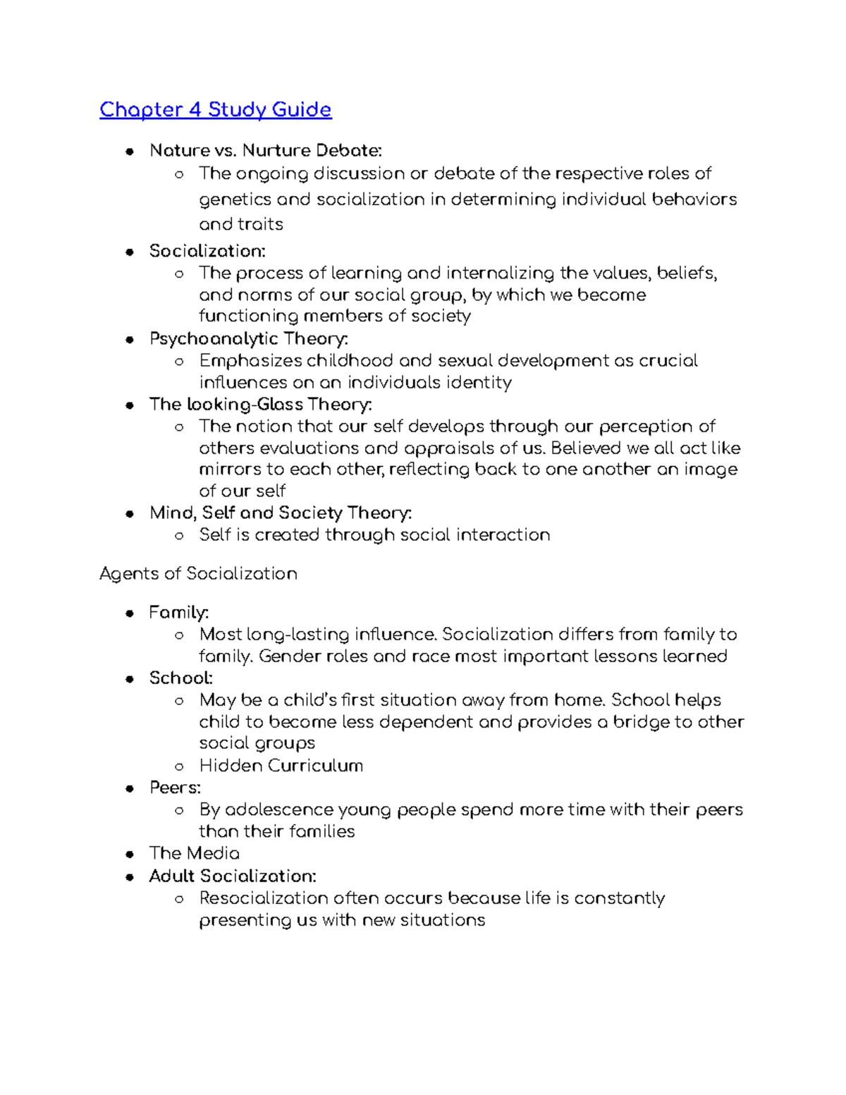 Chapter 4 Study Guide - Professor Goode - Chapter 4 Study Guide Nature ...