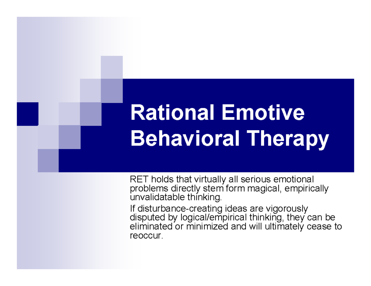 Rational Emotive Behavioral Therapy [Compatibility Mode] - Rational ...