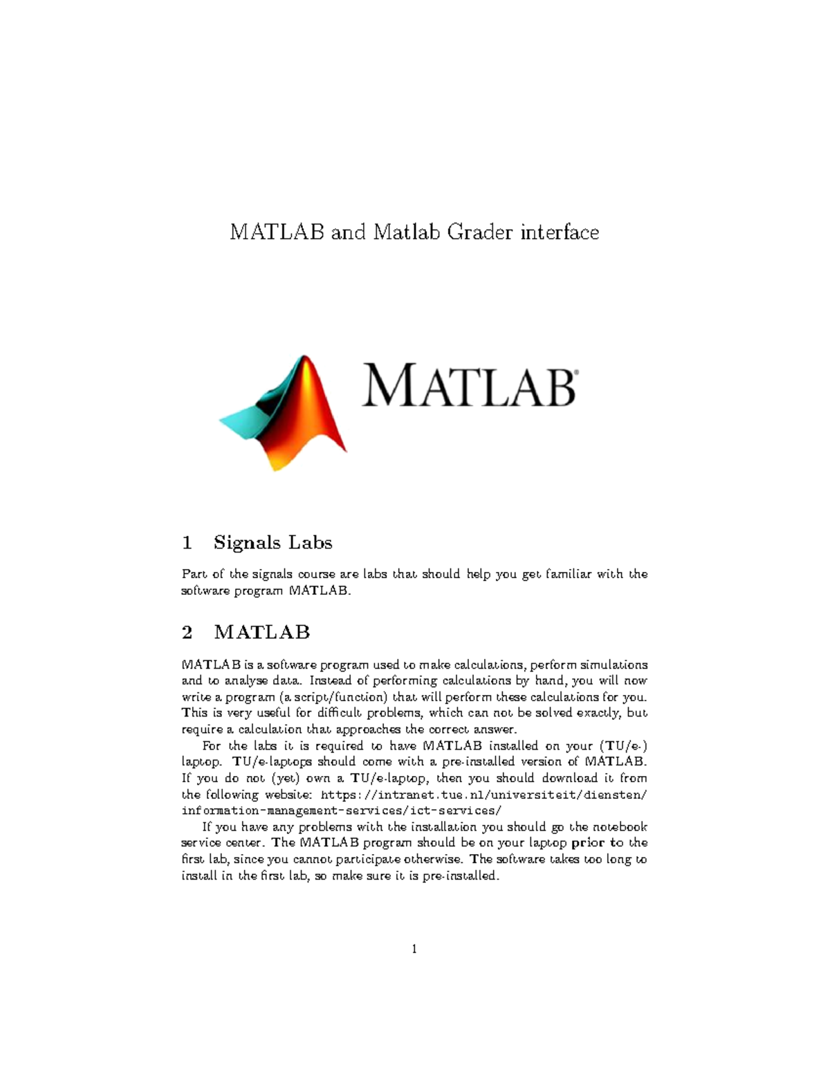 Lab 0 Matlab Intro Matlab And Matlab Grader Interface 1 Signals 1386