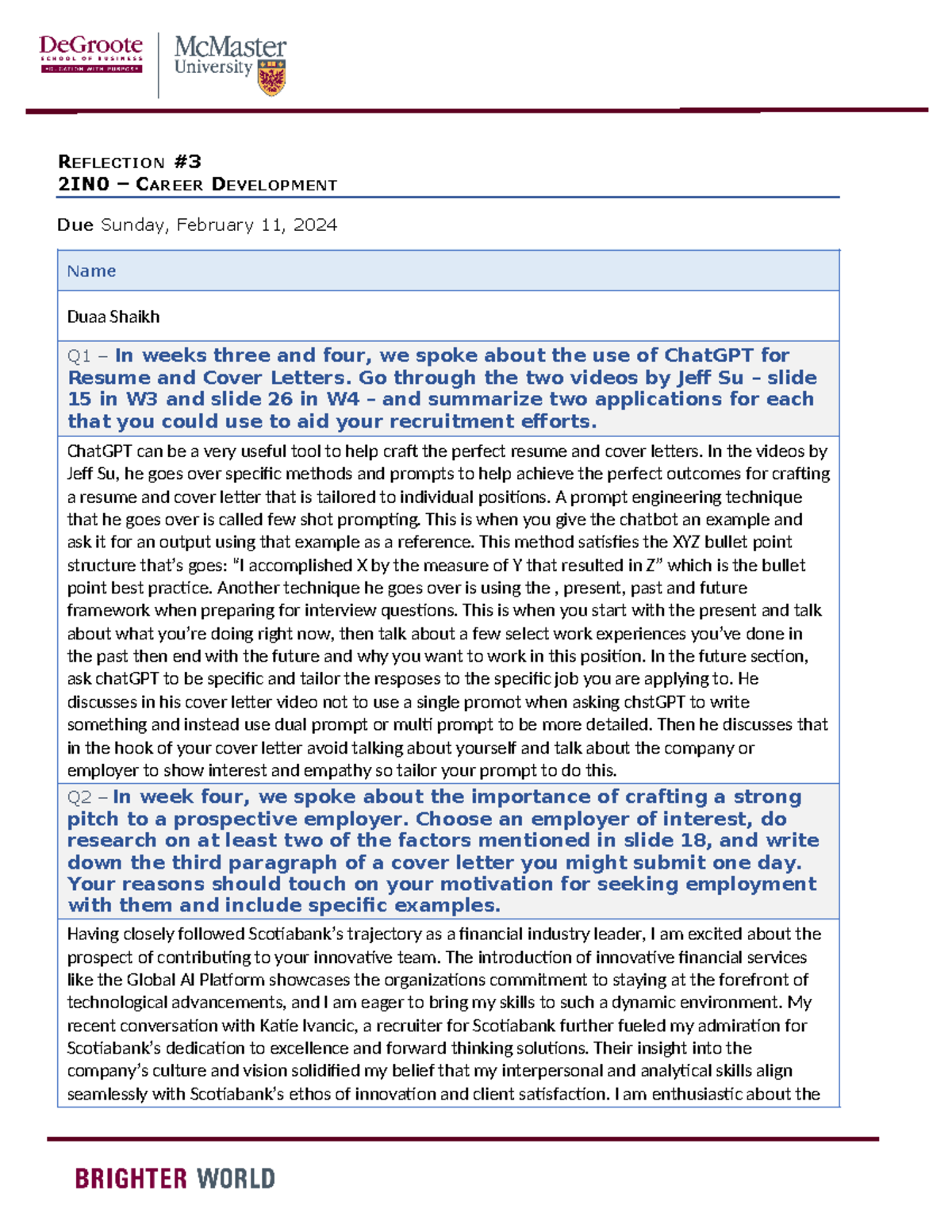 Reflection-3-2 - reflection 3 - REFLECTION 2IN0 – CAREER DEVELOPMENT ...