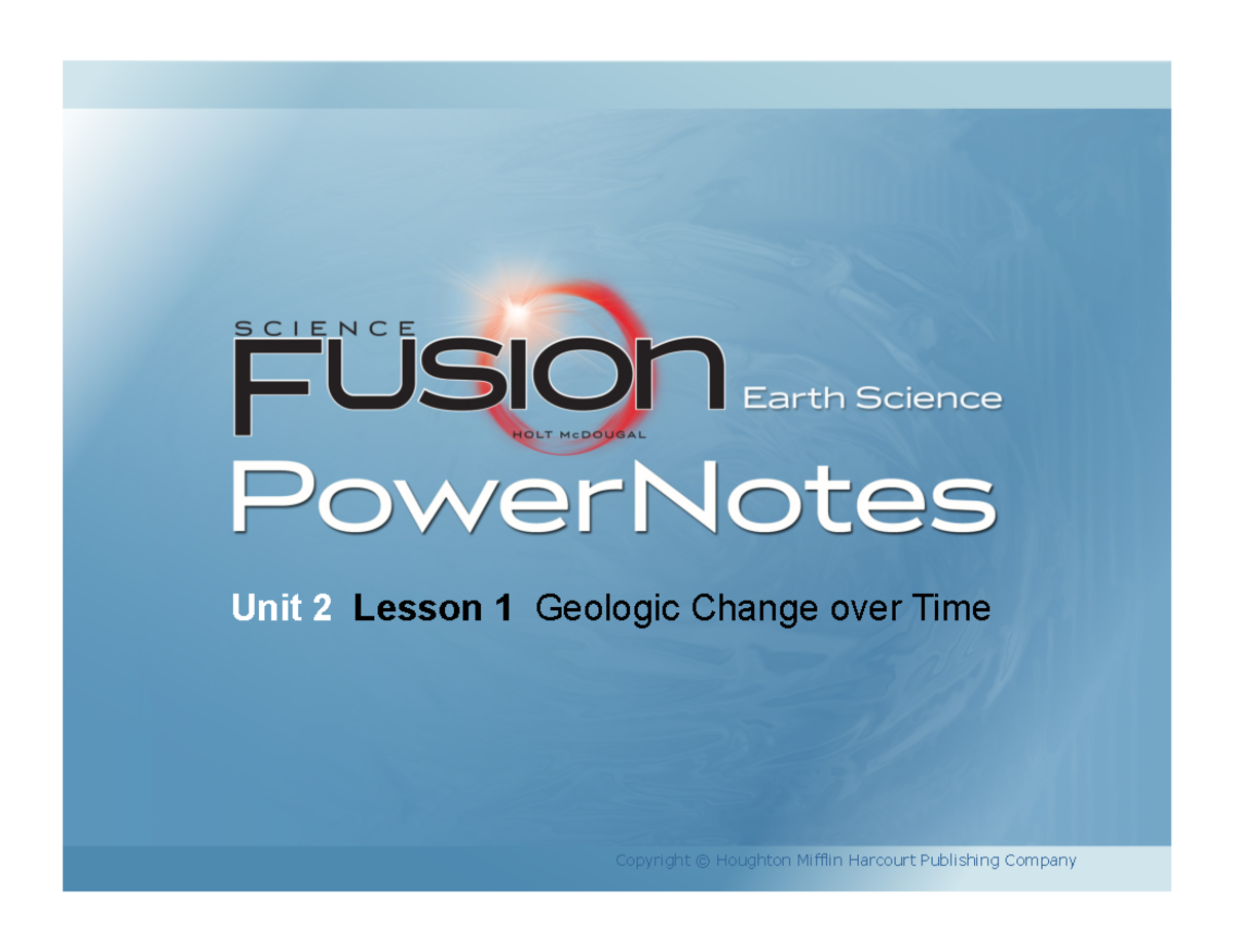 Geologic Change Over Time KEY - Unit 2 Lesson 1 Geologic Change over ...