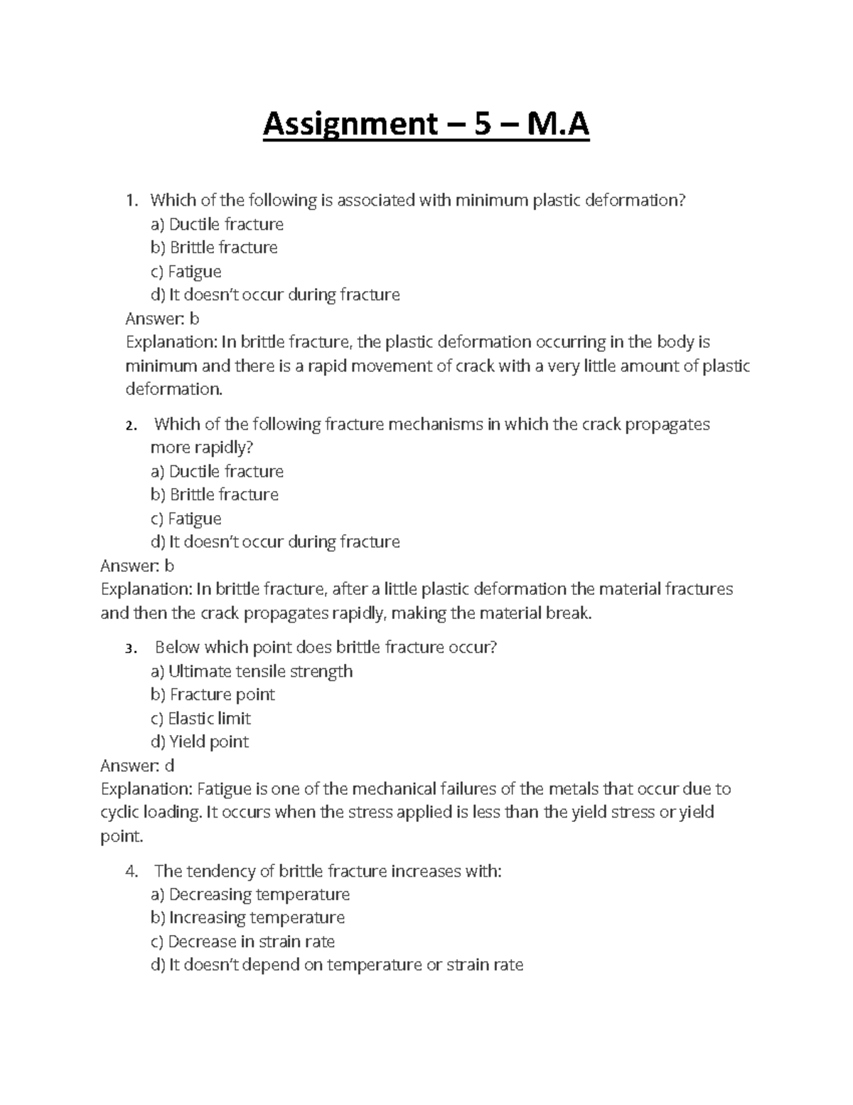 Assignment- 5 Model Answer - Assignment – 5 – M 1. Which of the following is associated with ...