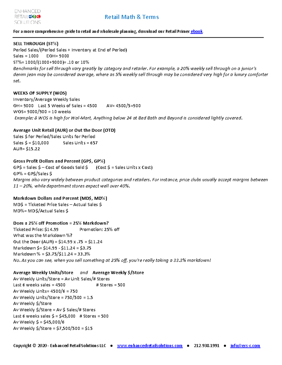 Retail Math Problems for Merchandising - For a more comprehensive guide ...