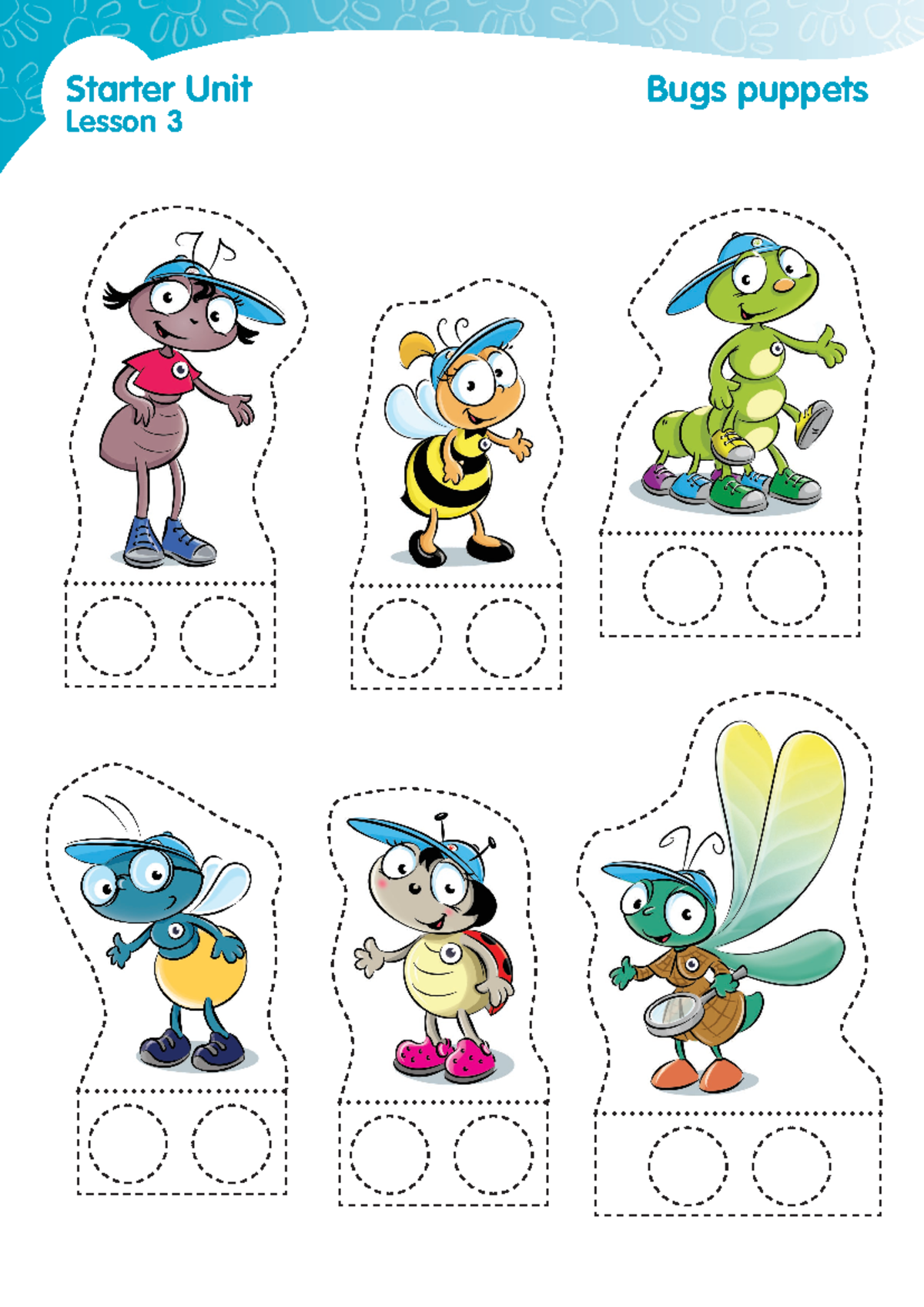 Bugs Team 2 Crafts - cwczena - Starter Unit Lesson 3 Bugs puppets Unit ...