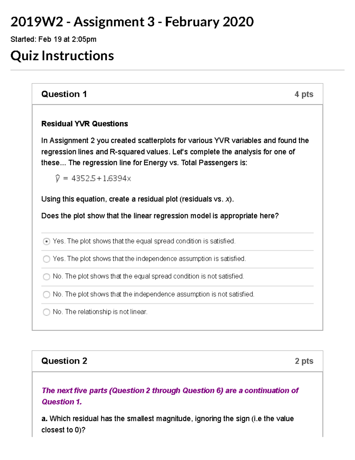 assignment 3 homework answers - 2019W2 - Assignment 3 - February 2020 ...