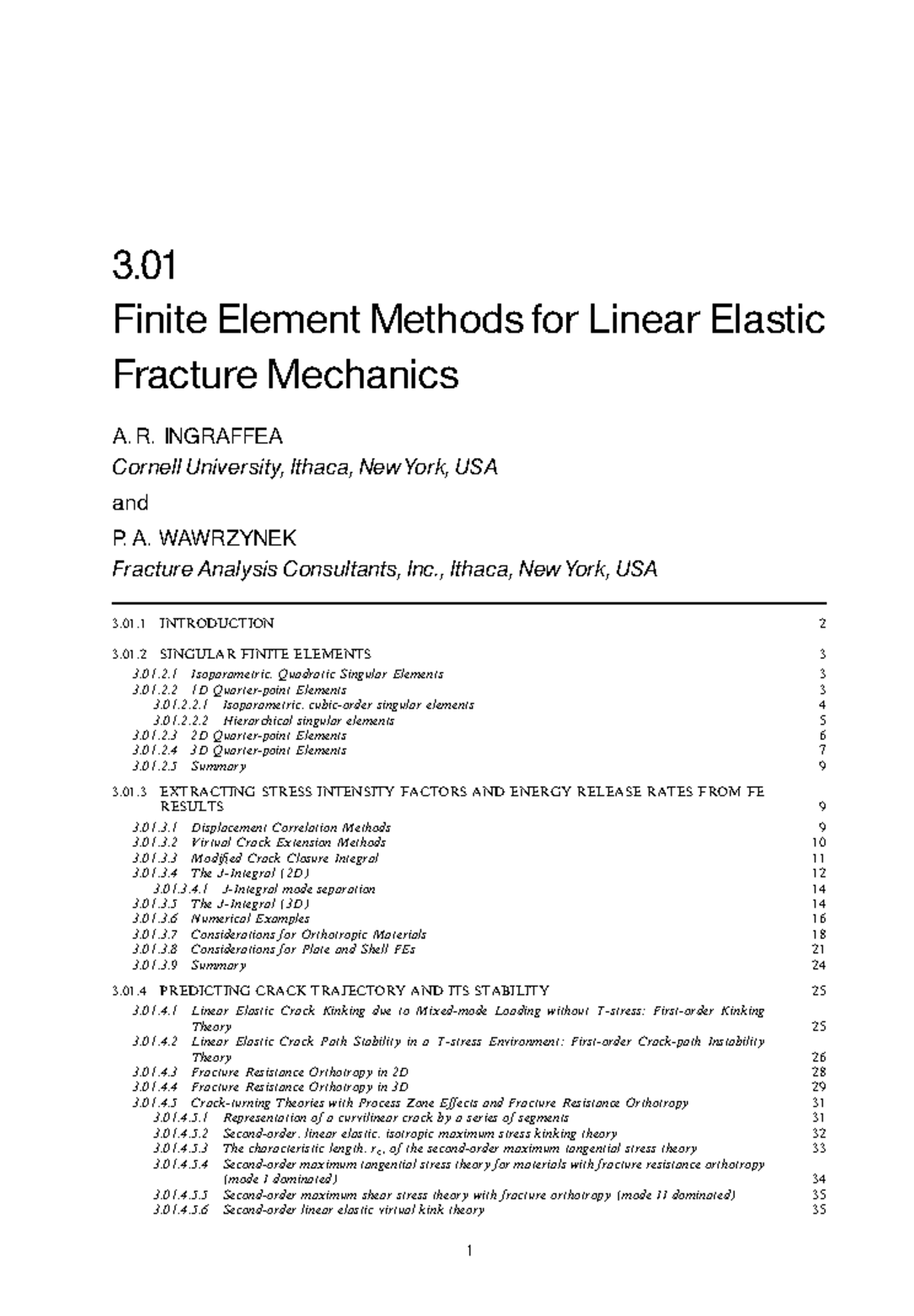 Book - it is fracture booko - Finite Element Methods for Linear Elastic Fracture Mechanics A. R ...
