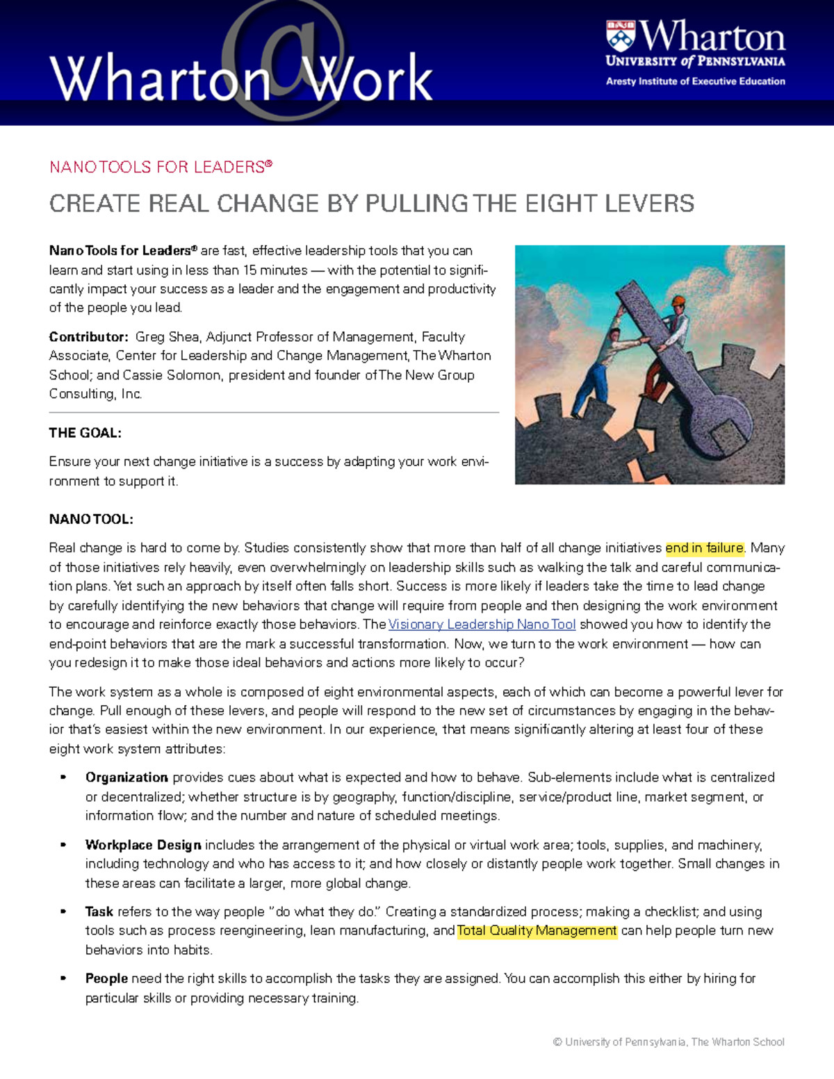 1401 Create Real Change - NANO TOOLS FOR LEADERS® CREATE REAL CHANGE BY ...