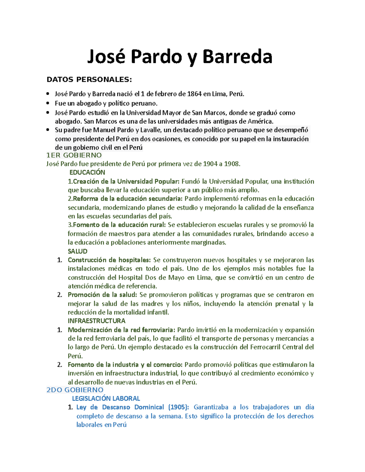 José Pardo y Barreda, Ensayo - José Pardo y Barreda DATOS PERSONALES ...