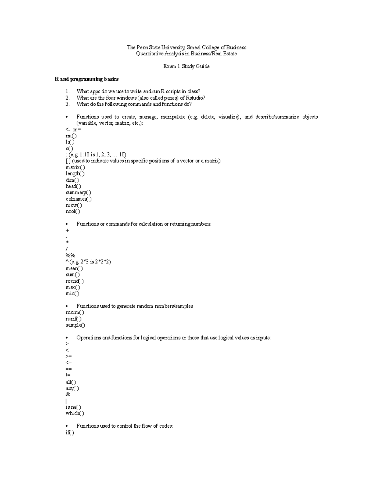 Exam1-study-guide - Exam 1 practice problem - The Penn State University ...