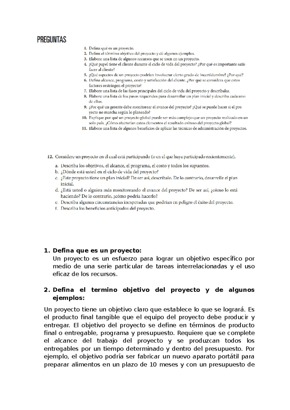 Evaluacion DE Proyectos - Defina que es un proyecto: Un proyecto es un ...