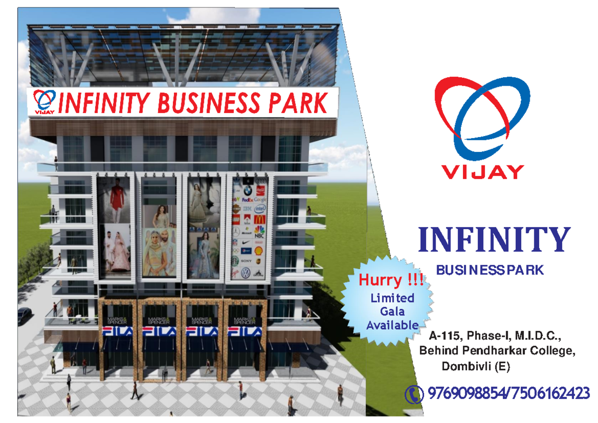 Infinity Brochure - INFINITY BUSI N ESSPARK A-115, Phase-I, M.I.D., Behind Pendharkar College ...