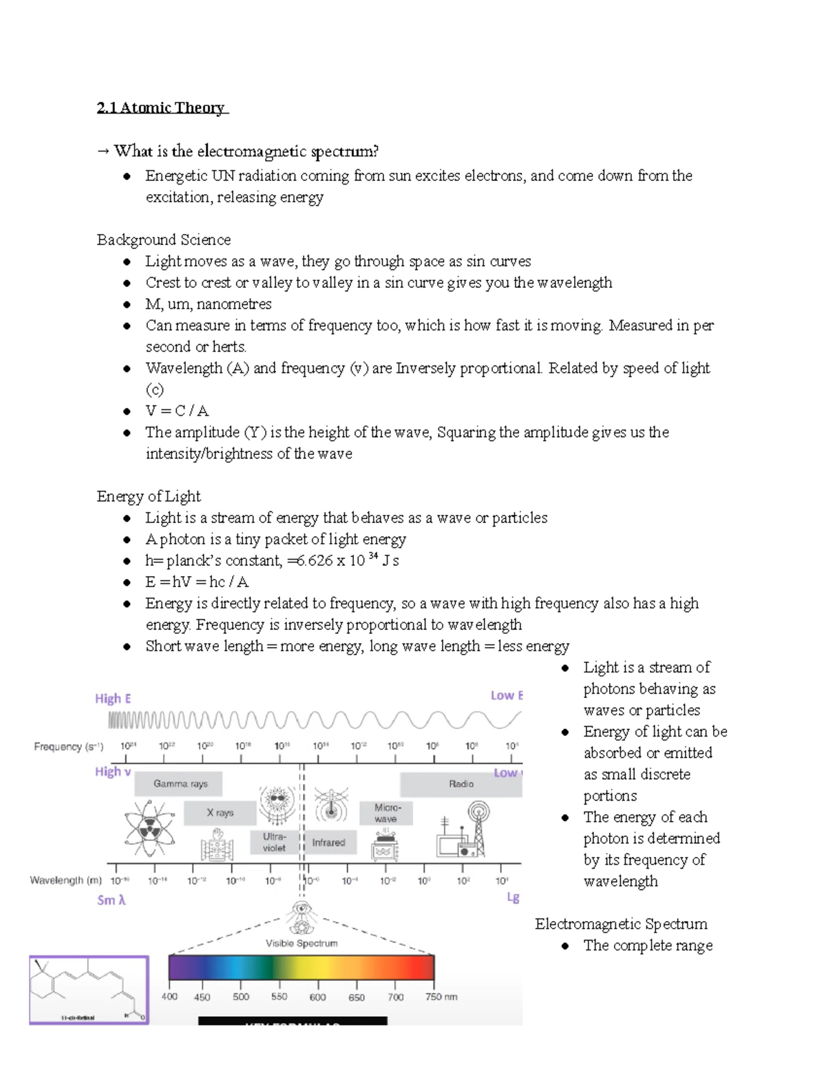 Modules 2.1 + 2.2 - 2 Atomic Theory → What is the electromagnetic ...