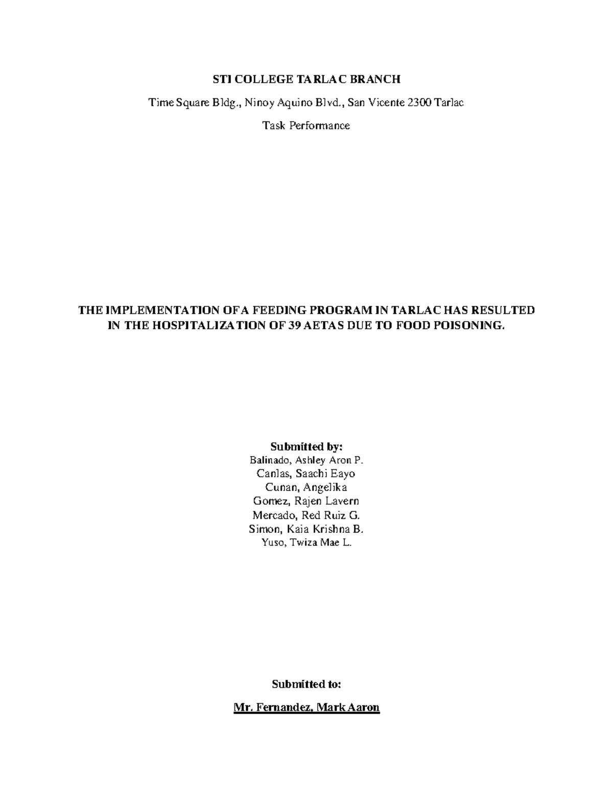 Group 4 TP in Risk Management - STI COLLEGE TARLAC BRANCH Time Square ...