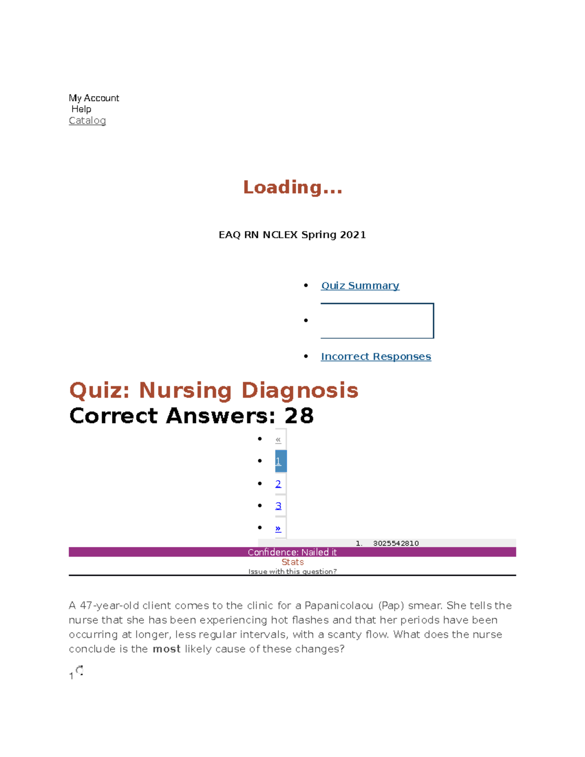 Evolve custom quiz - analysis - My Account Help Catalog My Evolve ...