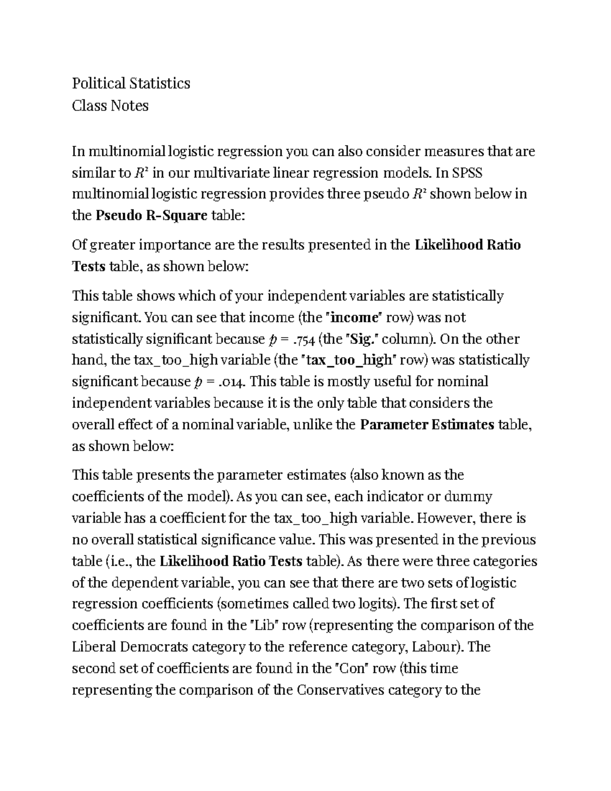 PSC 2 - multinomial logistic regression - Political Statistics Class ...