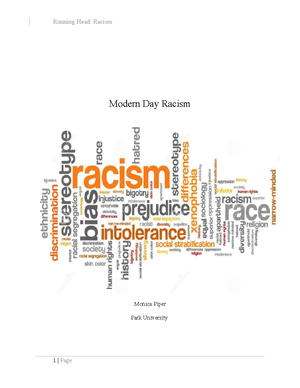 Systematic Racism Notes - Systematic Racism Monica Piper Park ...