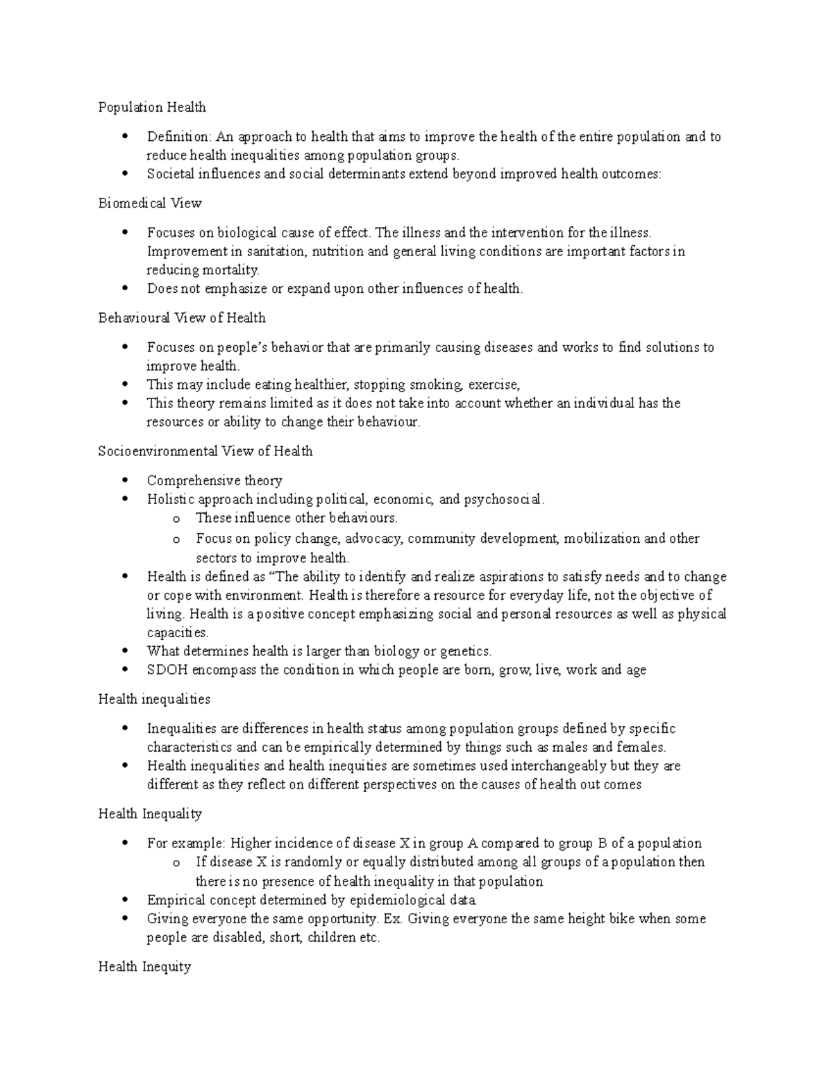 Week 1- Foundations of Population Health - Population Health Definition ...