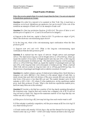 Problem Set 9 - Solutions - PROBLEM SET 9 — SOLUTIONS QUESTION 1 (a ...
