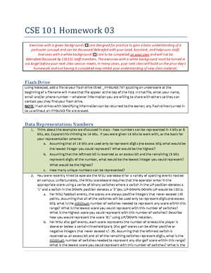 CSE102 Exam3 Review - Exam 3 Review The questions below are similar to the types of questions ...