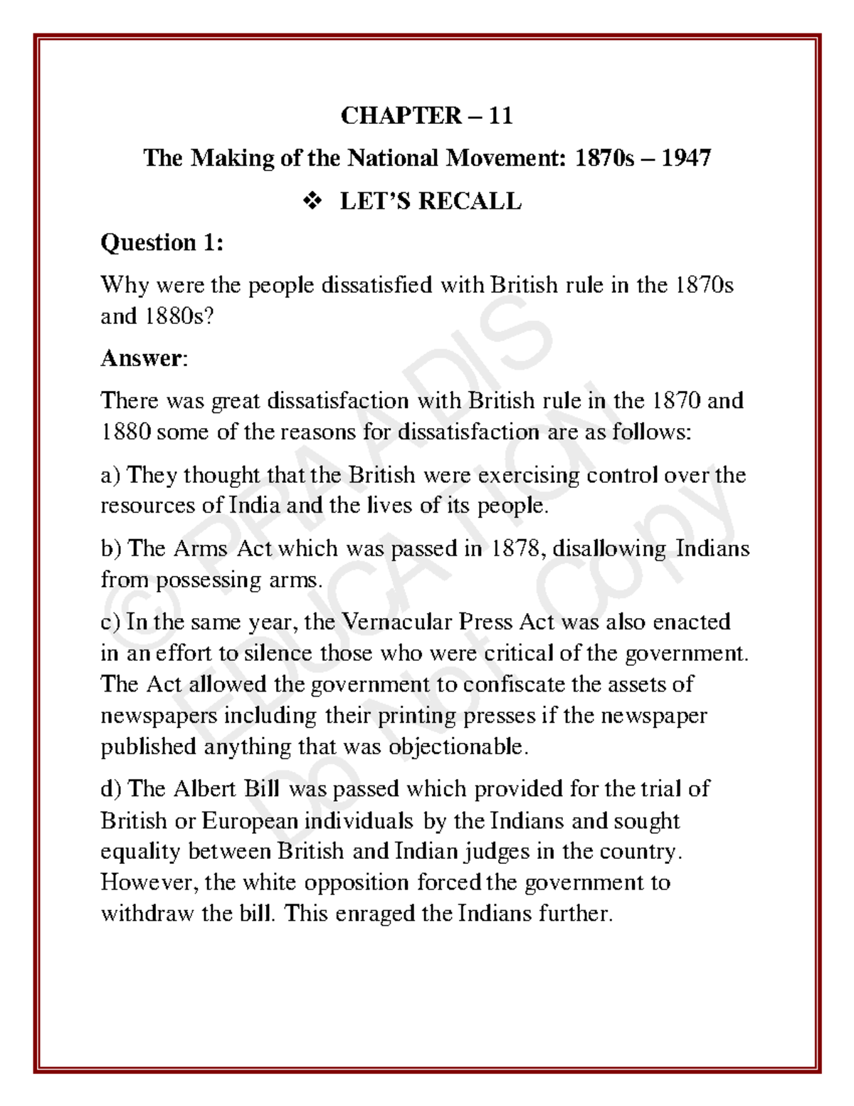 Ch 11 - History - CHAPTER – 11 The Making of the National Movement ...