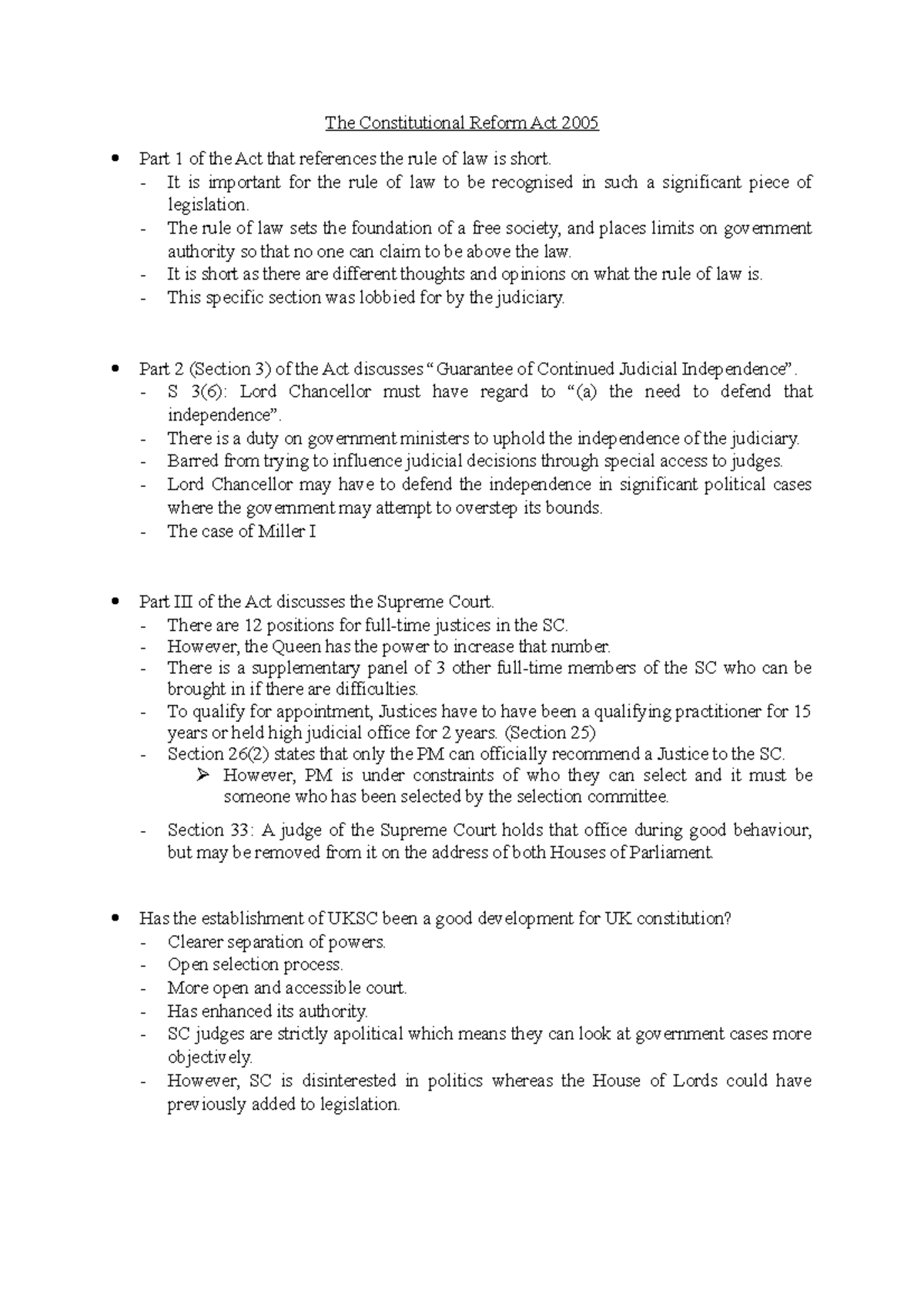 The Constitutional Reform Act - It is important for the rule of law to ...