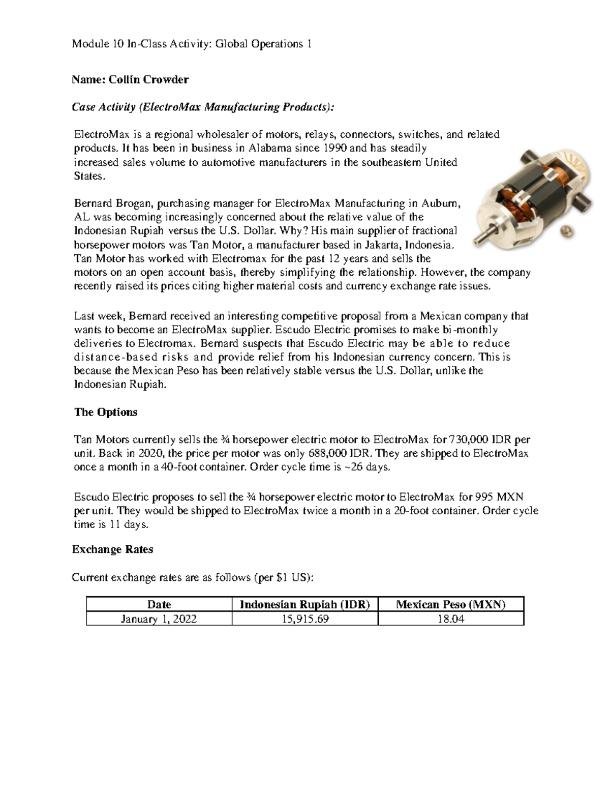 Module 10 Class Activity - Module 10 In-Class Activity: Global ...
