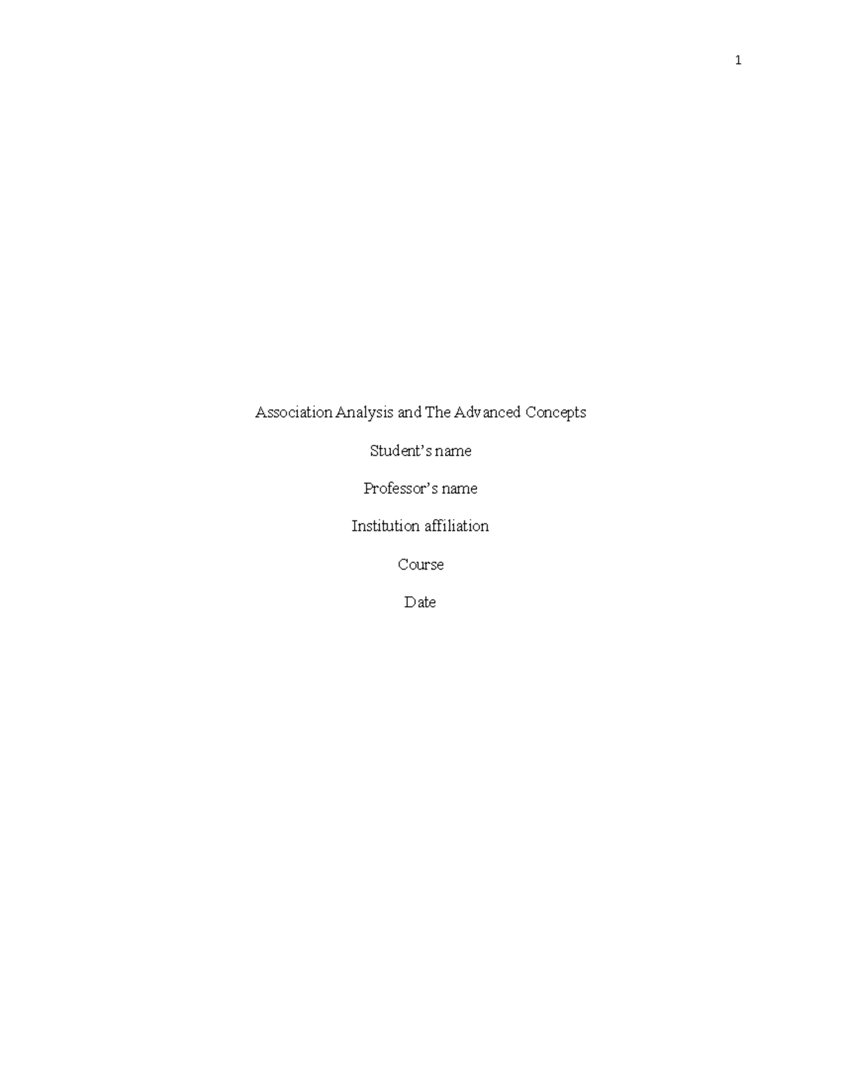 Association analysis and the advanced concepts - Association Analysis ...