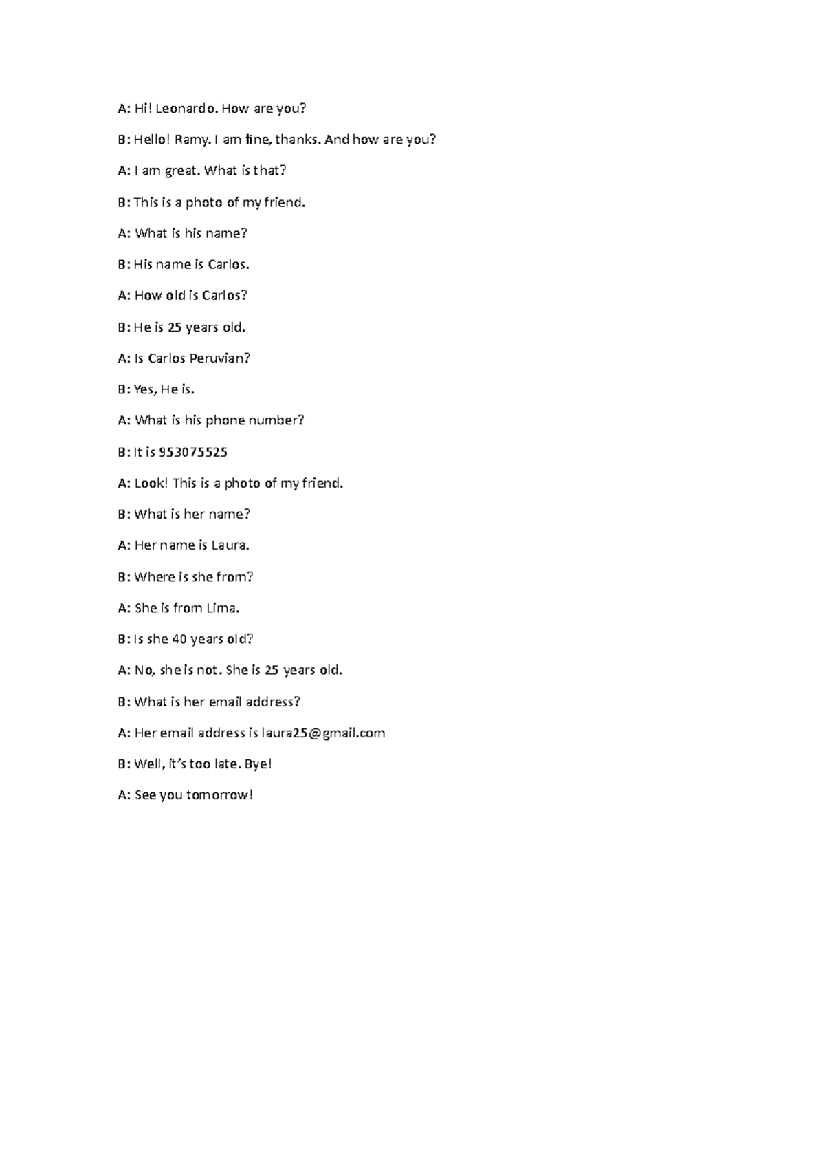 Task Week05 Group 31 Week 5 Activity Of English A Hi Leonardo How Are You B Hello Ramy