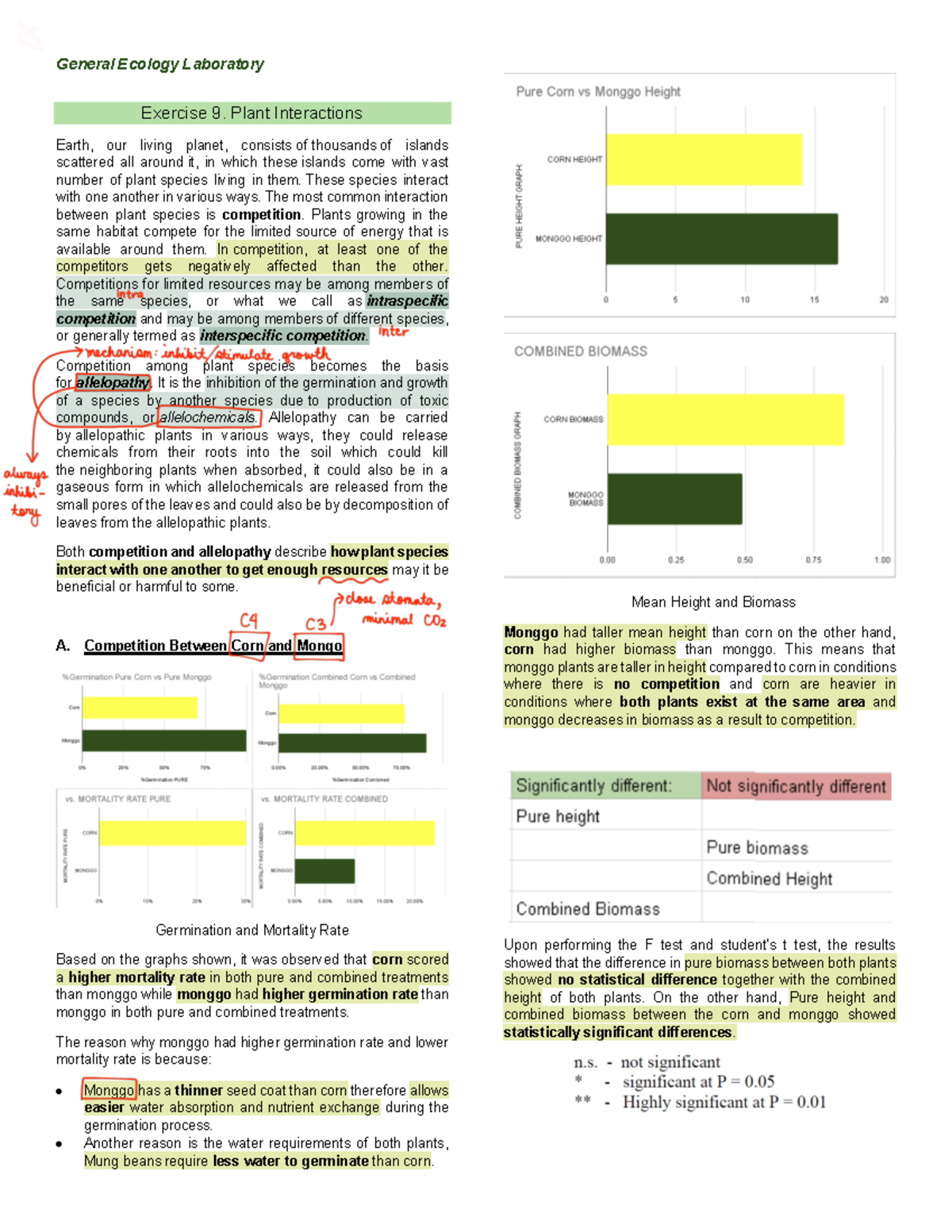 Gen Eco Lab Ex 9 & 10 1p S4p v6u - General Ecology Laboratory Exercise ...