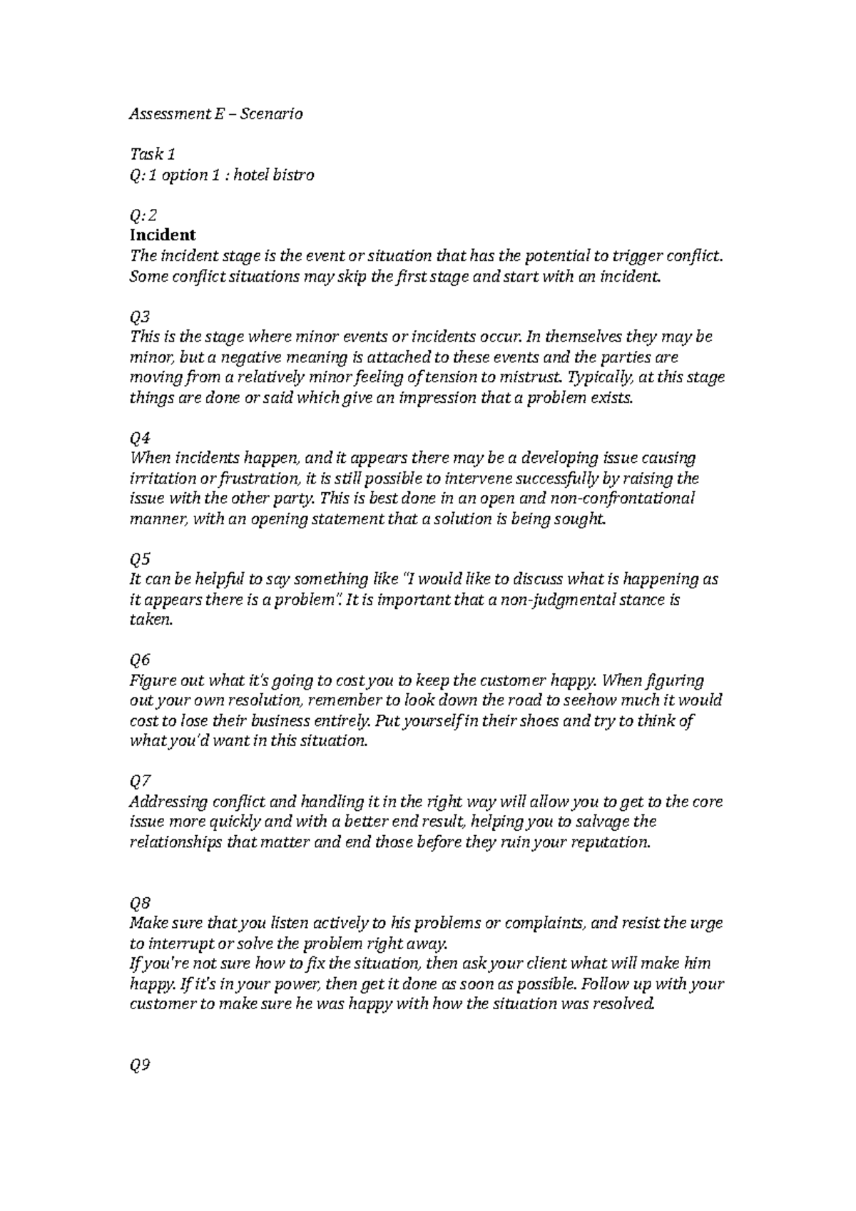 446905576 Assessment E Scenario Sitxcom 005 T1 doc - Assessment E ...