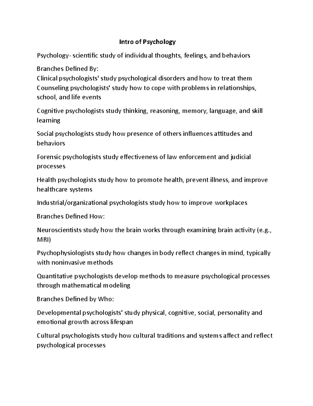 Science and Psychology - Intro of Psychology Psychology- scientific ...