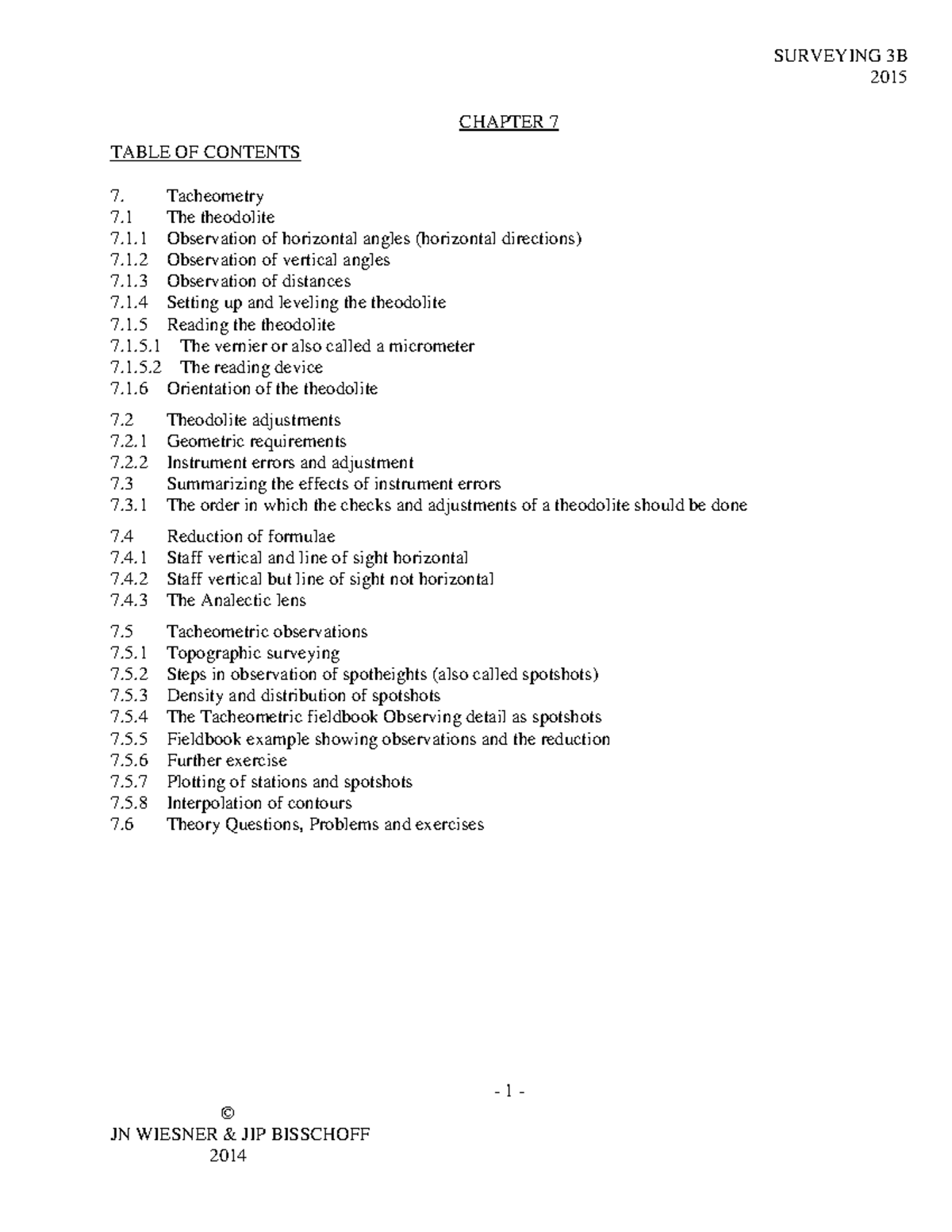 Surveying 3B chapter 7 - Tacheometry - SURVEYING 3B 2015 CHAPTER 7 ...
