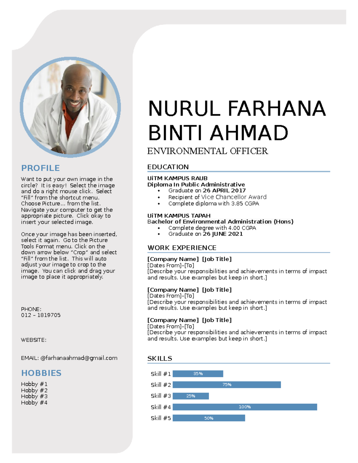EXAMPLE OF RESUME AND JA - NURUL FARHANA BINTI AHMAD ENVIRONMENTAL ...