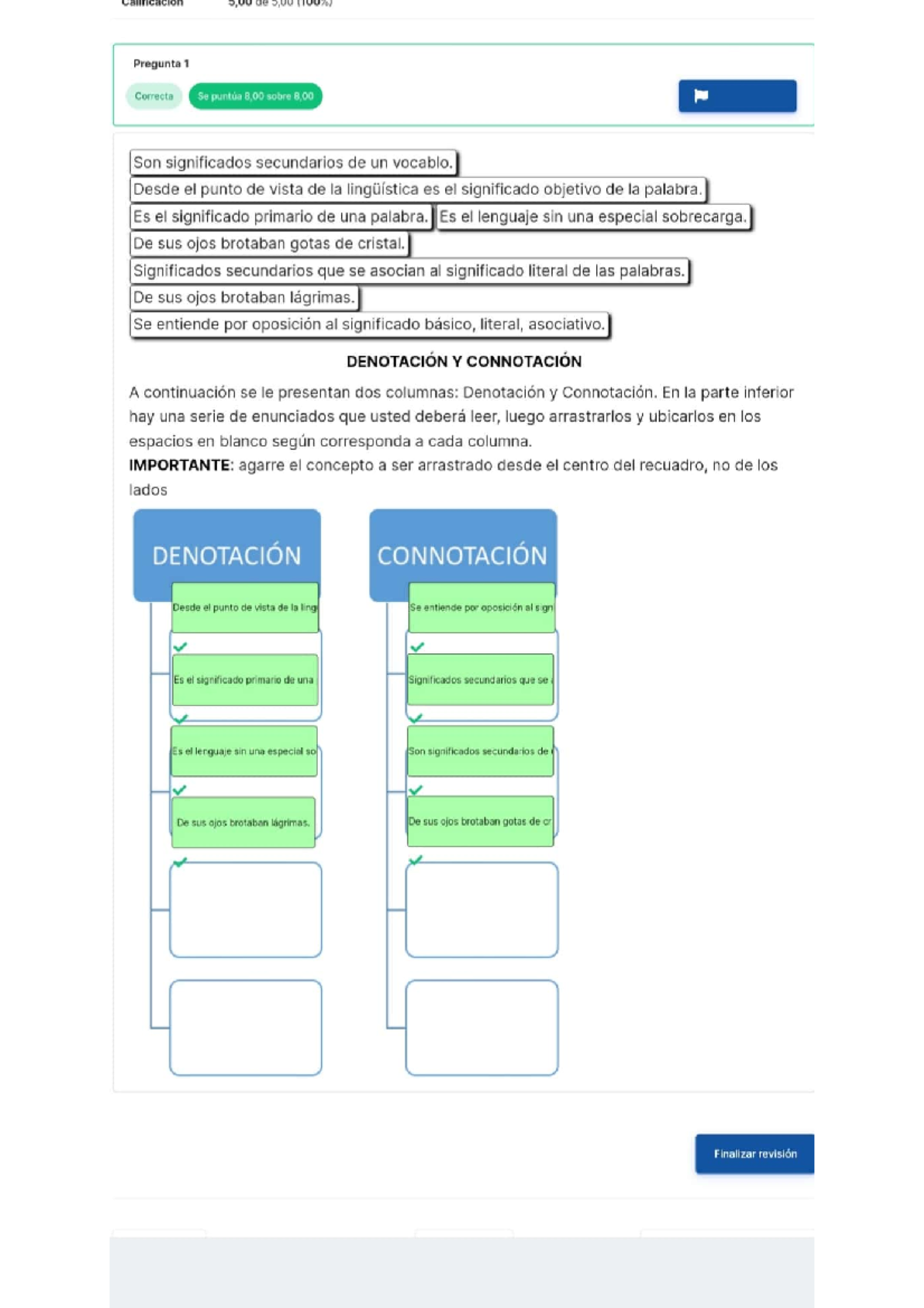 Actividad arrastrar y soltar - Español General - Studocu