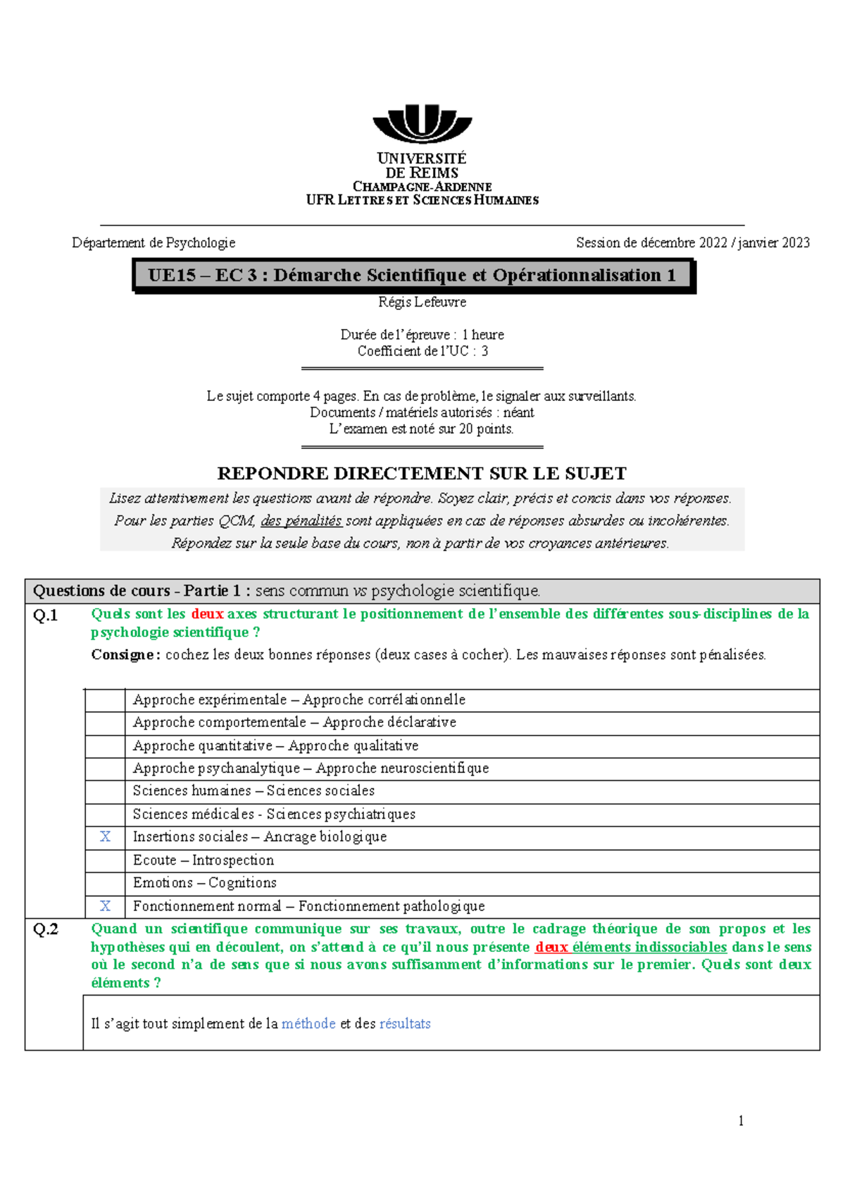 Examen DSO 2022-2023 corrigé - UNIVERSITÉ DE REIMS CHAMPAGNE-ARDENNE ...