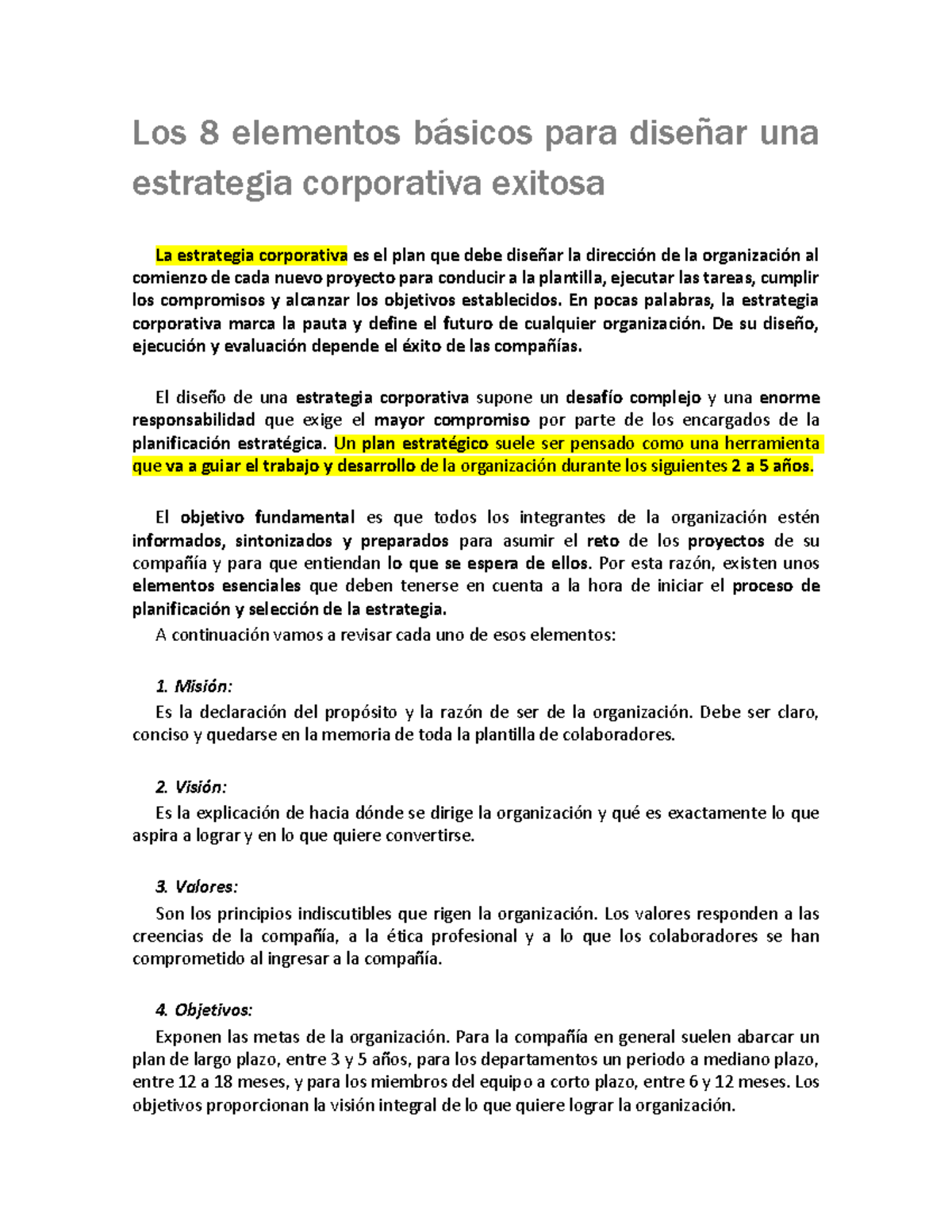 M1 L2 2 Los 8 elementos básicos para diseñar una - Los 8 elementos ...