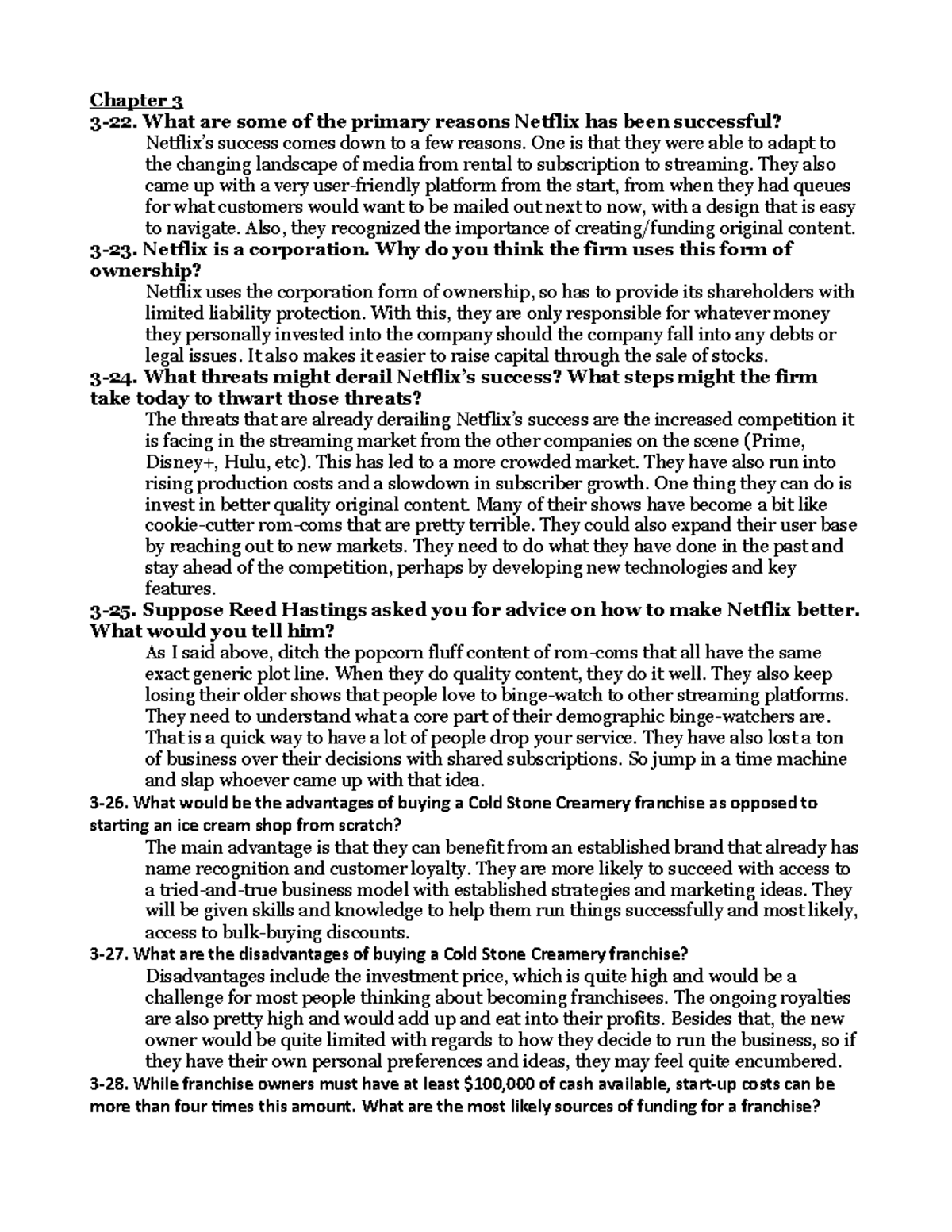 Cases Chapter 2 and 3 - Chapter 3 3-22. What are some of the primary ...