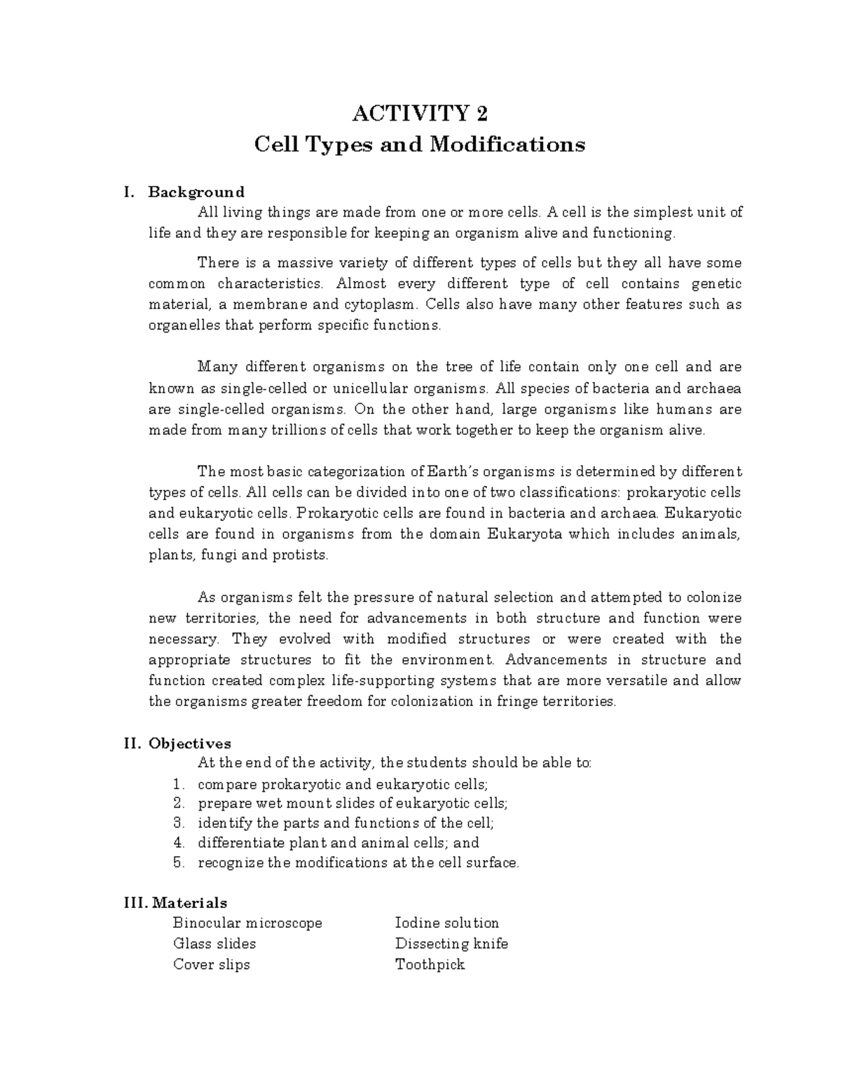 Activity+2-+Cell+Types+and+Modifications - ACTIVITY 2 Cell Types and ...